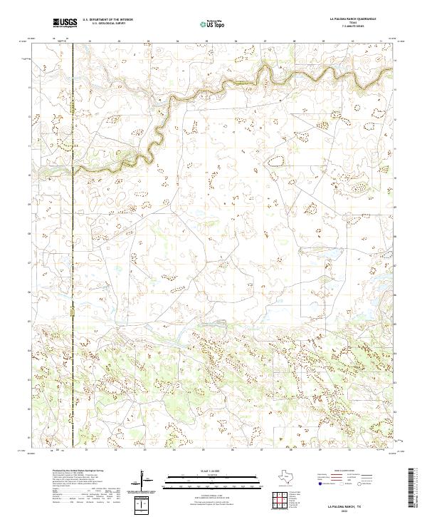 US Topo 7.5-minute map for La Paloma Ranch TX – American Map Store