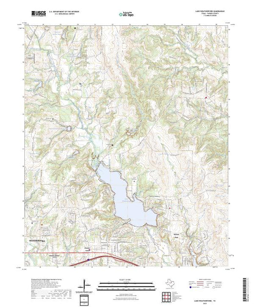 US Topo 7.5-minute map for Lake Weatherford TX – American Map Store