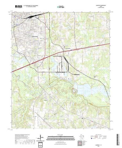US Topo 7.5-minute map for Lakeport TX – American Map Store