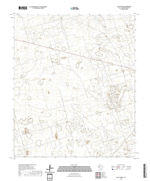 US Topo 7.5-minute map for Lazy X Ranch TX – American Map Store