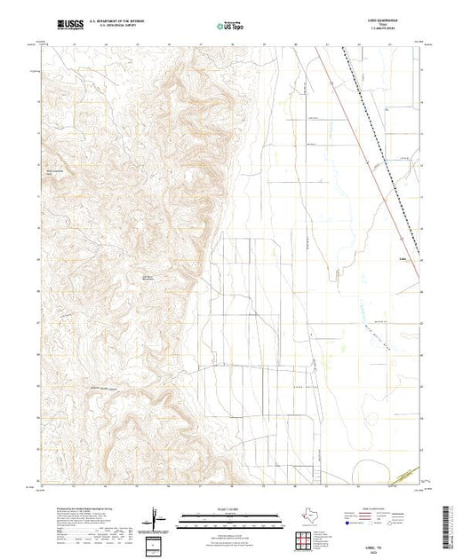 US Topo 7.5-minute map for Lobo TX – American Map Store
