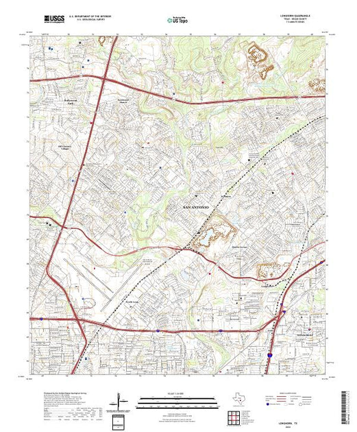 US Topo 7.5-minute map for Longhorn TX – American Map Store