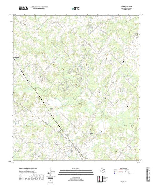 US Topo 7.5-minute map for Lyons TX – American Map Store