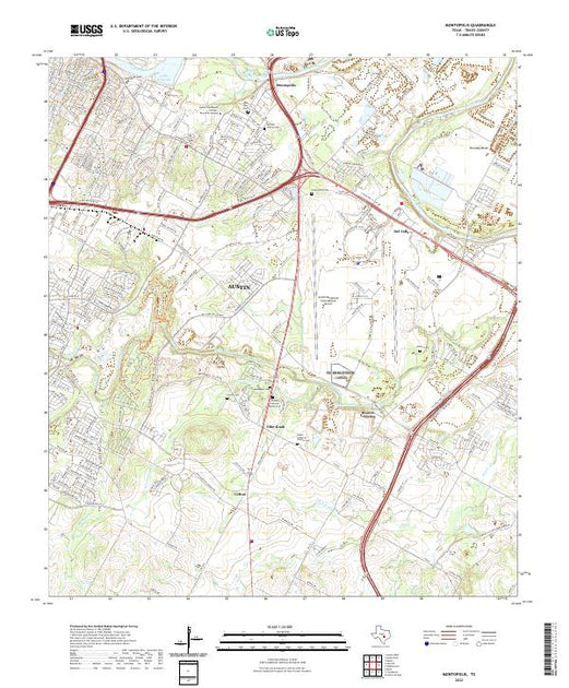 US Topo 7.5-minute map for Montopolis TX – American Map Store