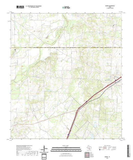 US Topo 7.5-minute map for Moore TX – American Map Store