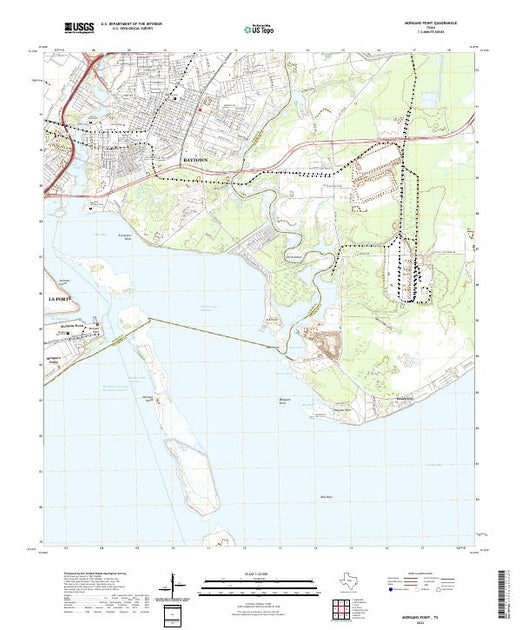 US Topo 7.5-minute map for Morgans Point TX – American Map Store