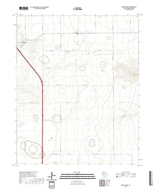 US Topo 7.5-minute map for Nance Ranch TX – American Map Store