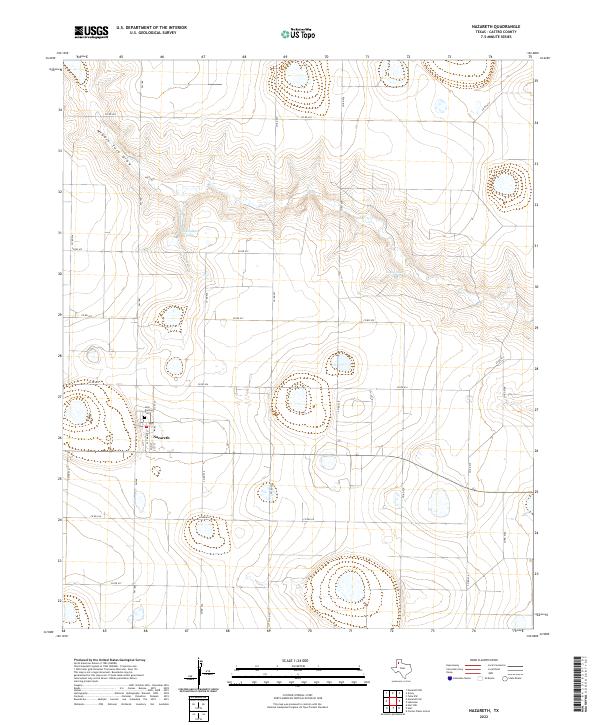 US Topo 7.5-minute map for Nazareth TX – American Map Store
