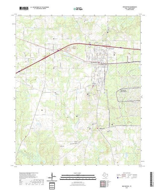 US Topo 7.5-minute map for New Boston TX – American Map Store