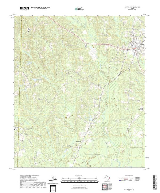 US Topo 7.5-minute map for Newton West TX – American Map Store