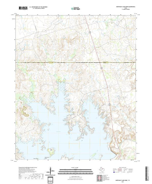 US Topo 7.5-minute map for Northeast Lake Kemp TX – American Map Store
