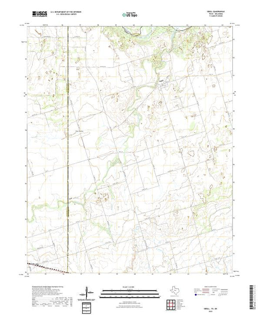 US Topo 7.5-minute map for Odell TXOK – American Map Store