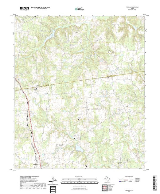 US Topo 7.5-minute map for Percilla TX – American Map Store