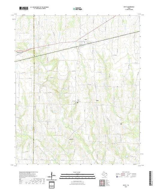 US Topo 7.5-minute map for Petty TX – American Map Store