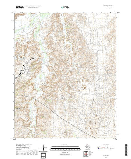 US Topo 7.5-minute map for Phillips TX – American Map Store