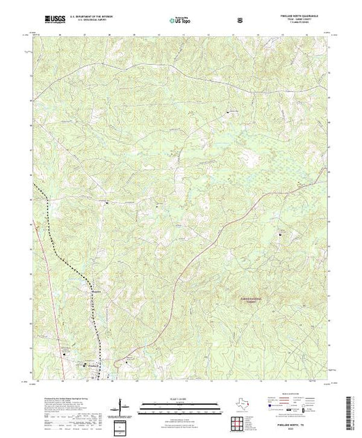 US Topo 7.5-minute map for Pineland North TX – American Map Store