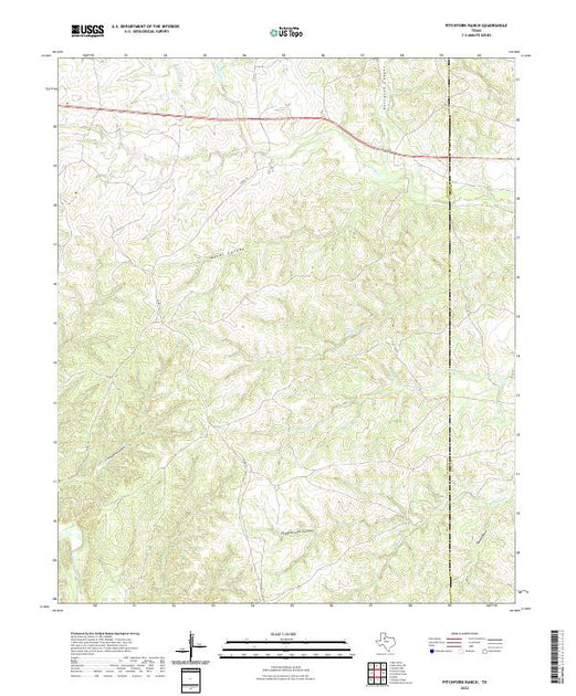 US Topo 7.5-minute map for Pitchfork Ranch TX – American Map Store