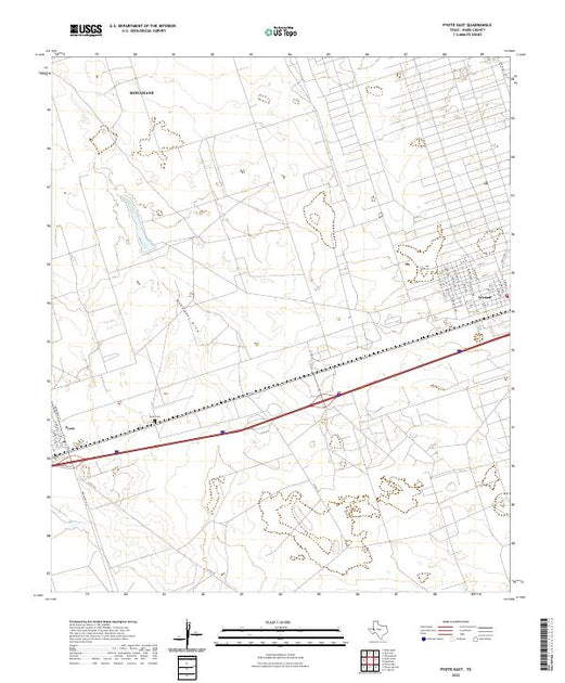 US Topo 7.5-minute map for Pyote East TX – American Map Store