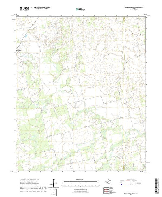 US Topo 7.5-minute map for Raven Creek North TX – American Map Store