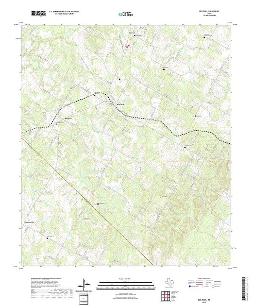 US Topo 7.5-minute map for Red Rock TX – American Map Store