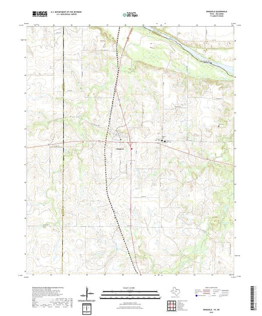 US Topo 7.5-minute map for Ringgold TXOK – American Map Store