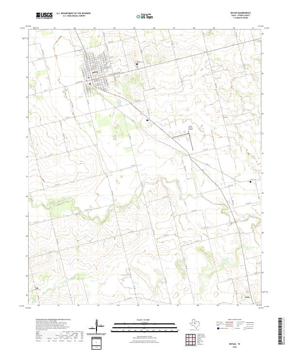 US Topo 7.5-minute map for Rotan TX – American Map Store