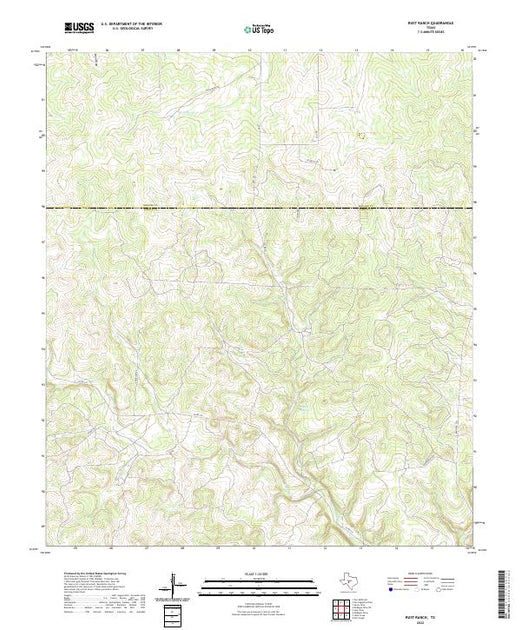 US Topo 7.5-minute map for Rust Ranch TX – American Map Store