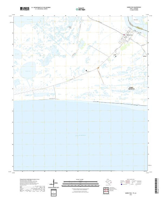US Topo 7.5-minute map for Sabine Pass TXLA – American Map Store