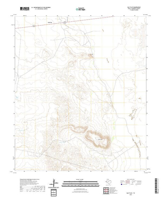 US Topo 7.5-minute map for Salt Flat TX – American Map Store