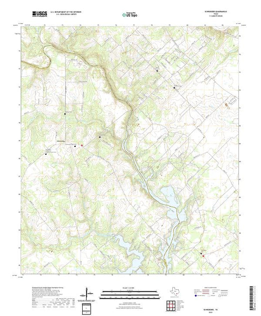 US Topo 7.5-minute map for Schroeder TX – American Map Store