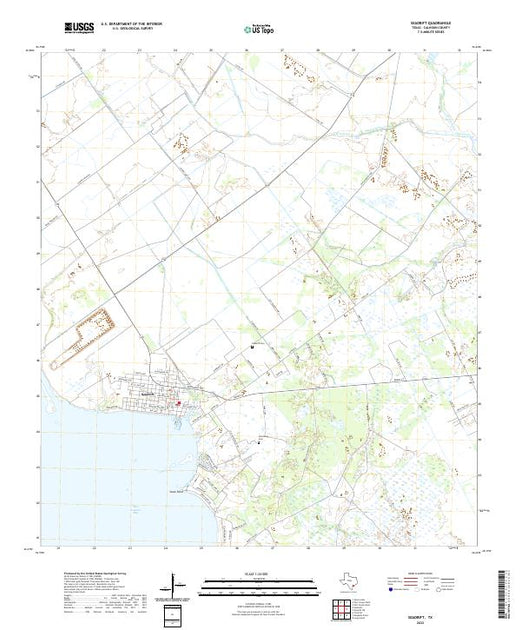 US Topo 7.5-minute map for Seadrift TX – American Map Store