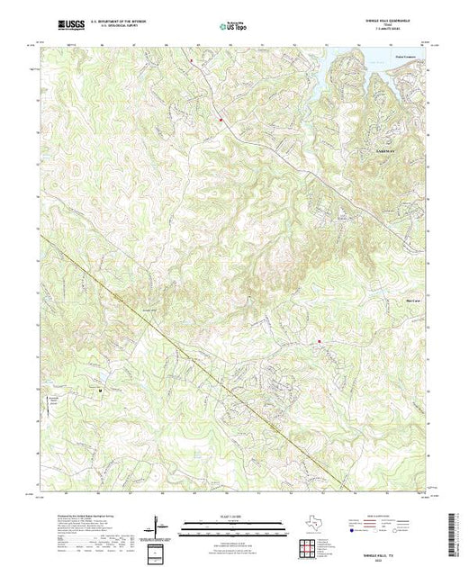 US Topo 7.5-minute map for Shingle Hills TX – American Map Store