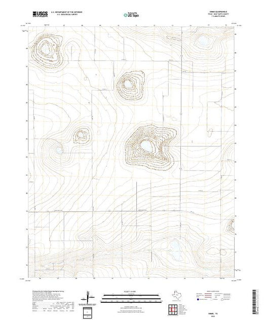 US Topo 7.5-minute map for Simms TX – American Map Store