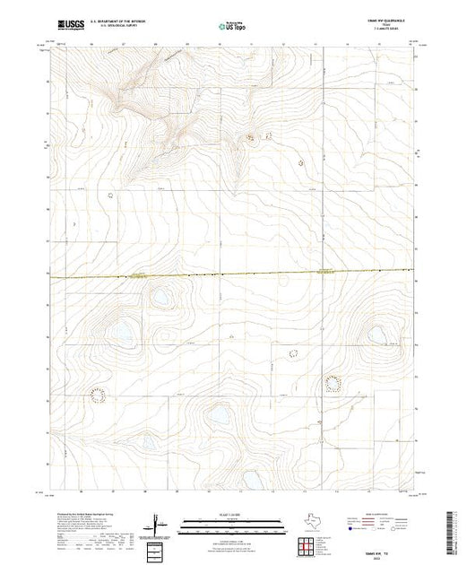 US Topo 7.5-minute map for Simms NW TX – American Map Store