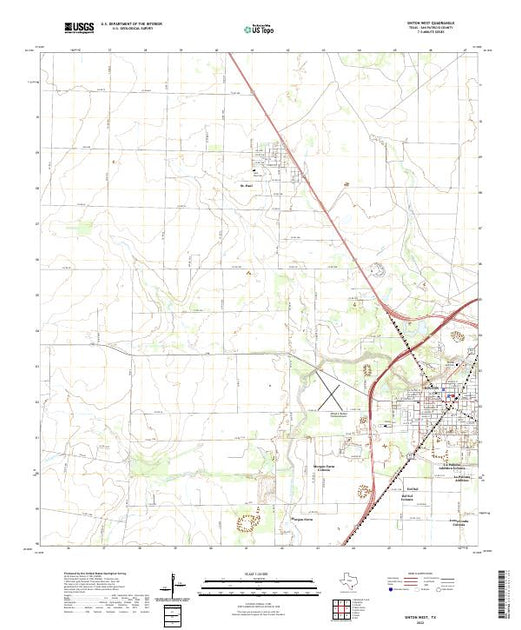 US Topo 7.5-minute map for Sinton West TX – American Map Store