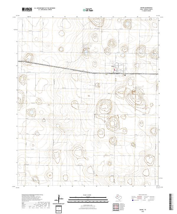 US Topo 7.5-minute map for Smyer TX – American Map Store