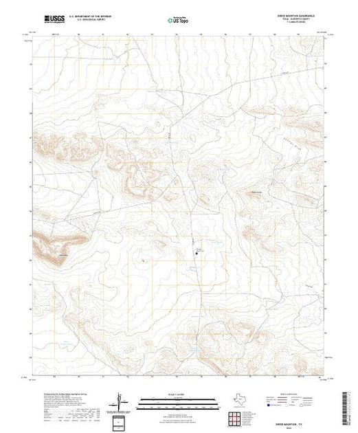 US Topo 7.5-minute map for Sneed Mountain TX – American Map Store