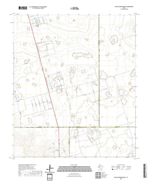 US Topo 7.5-minute map for South Cowden Ranch TX – American Map Store
