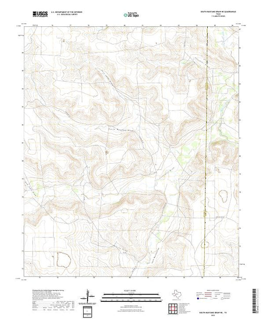 US Topo 7.5-minute map for South Mustang Draw NE TX – American Map Store