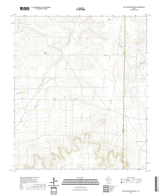 US Topo 7.5-minute map for South Mustang Draw SE TX – American Map Store
