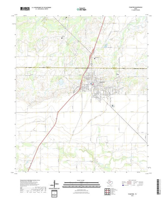 US Topo 7.5-minute map for Stamford TX – American Map Store