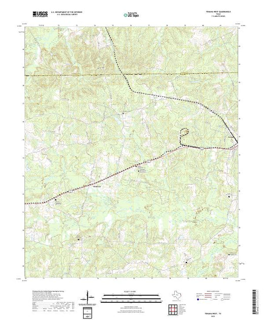 US Topo 7.5-minute map for Tenaha West TX – American Map Store