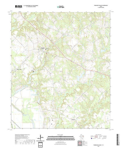 US Topo 7.5-minute map for Tennessee Colony TX – American Map Store