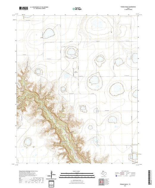 US Topo 7.5-minute map for Thomas Ranch TX – American Map Store