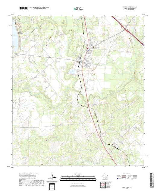 US Topo 7.5-minute map for Three Rivers TX – American Map Store