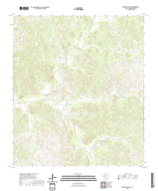 US Topo 7.5-minute map for Turney Draw SE TX – American Map Store