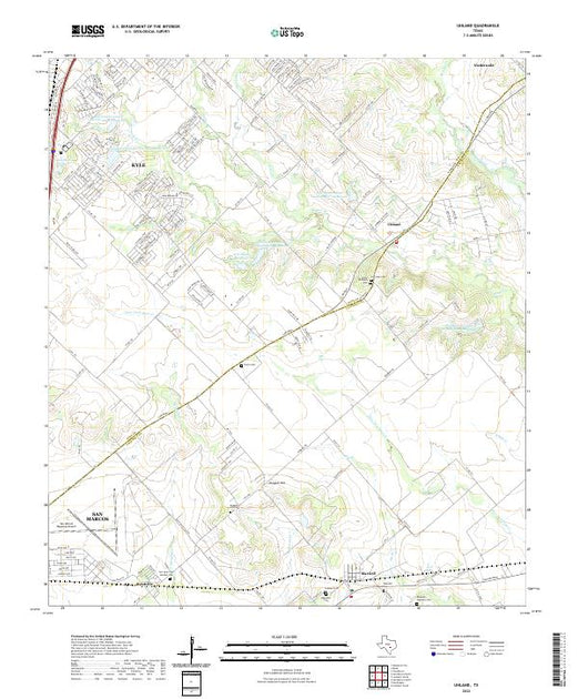 US Topo 7.5-minute map for Uhland TX – American Map Store