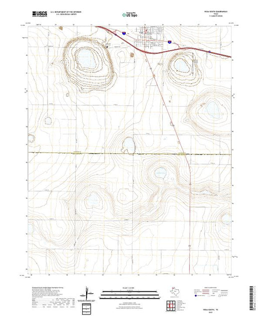 US Topo 7.5-minute map for Vega South TX – American Map Store