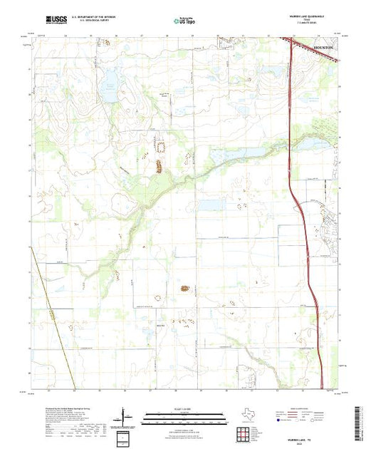US Topo 7.5-minute map for Warren Lake TX – American Map Store