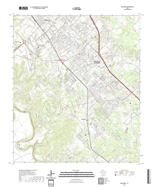US Topo 7.5-minute map for Wellborn TX – American Map Store